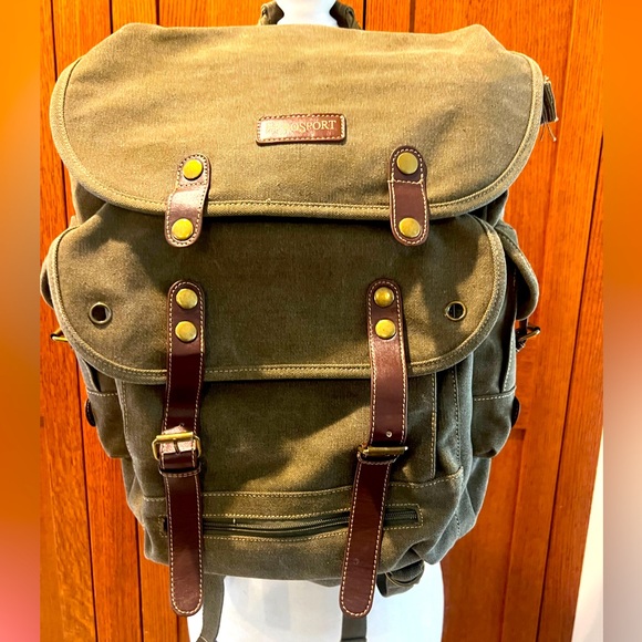 Eurosport | Bags | Nwot Eurosport Canvas Wwii Vintagestyle Backpack ...